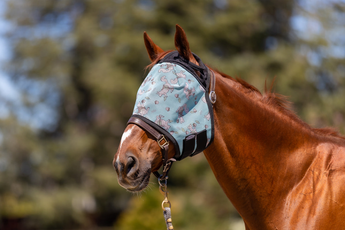 SQUIRREL Mesh Fly Mask W/ Binding/ 2 Closure Stretch Top Panel – MackeyUSA